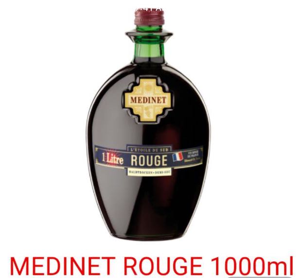 Medinet Rouge Red Wine (1 litre), Food & Drinks, Alcoholic Beverages on ...