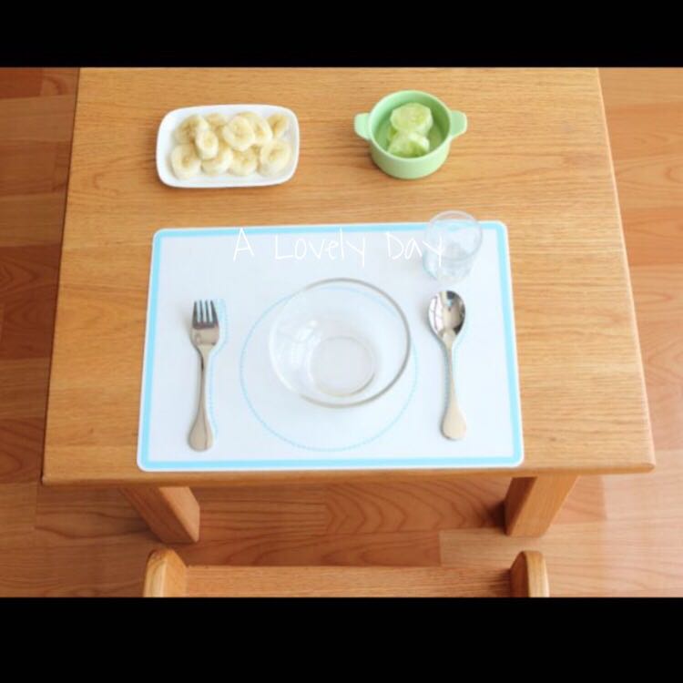 Montessori Practical Life Dining Mat with Placement Pattern and Cutlery ...