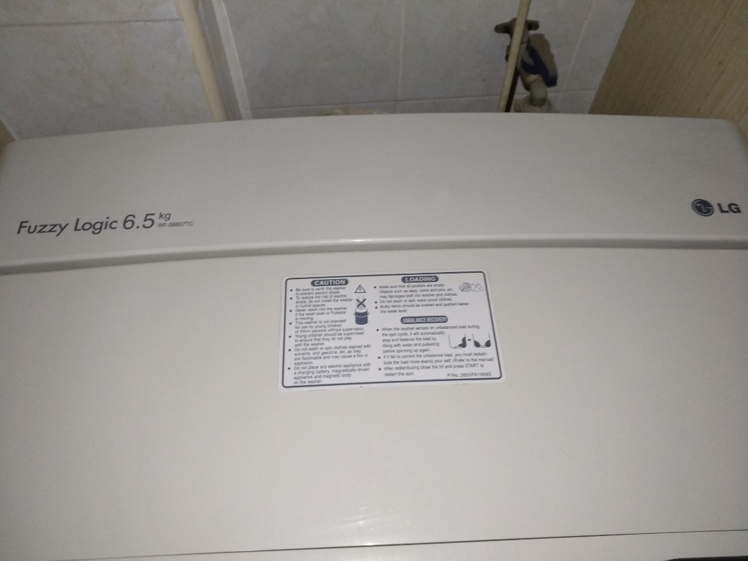 Washing Machine (LG 6.5kg)(Fuzzy logic), TV & Home Appliances, Washing ...