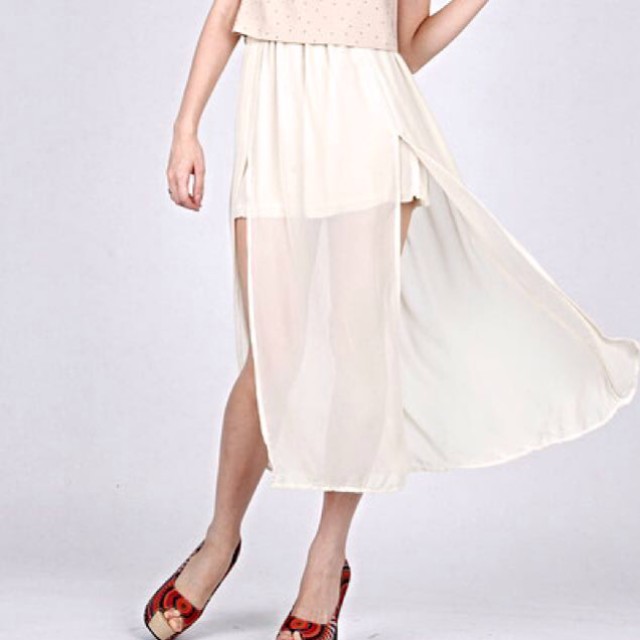 Double Split Maxi Skirt, Women's Fashion, Bottoms, Skirts on Carousell