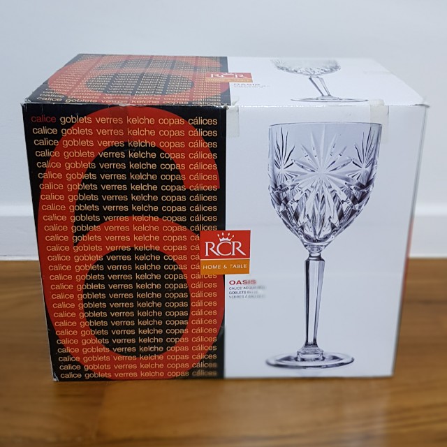RCR Oasis Crystal Goblets 9 3/4 0z (6 Pcs Wine Glasses), TV & Home ...