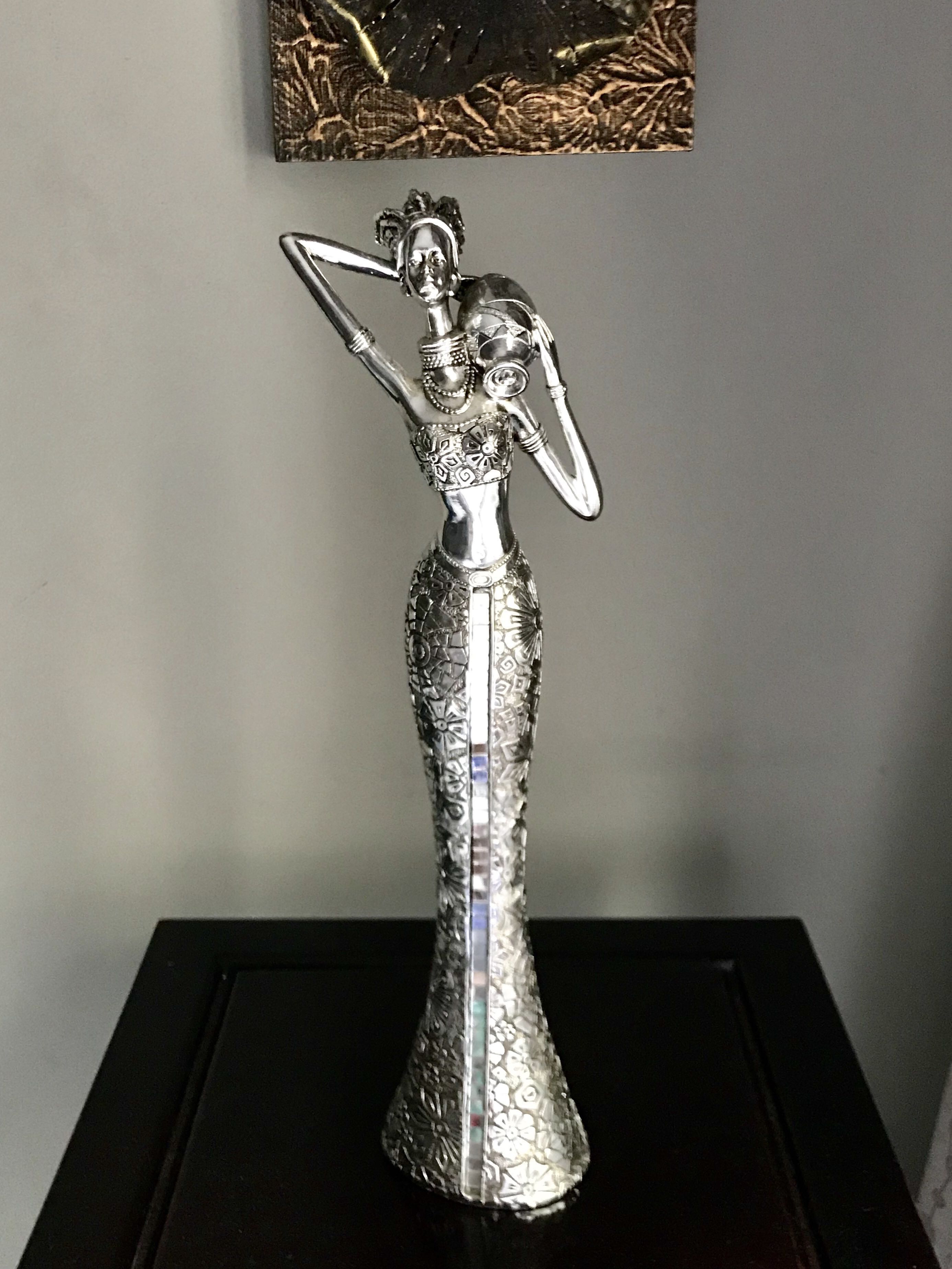 Classy silver lady statue , Furniture & Home Living, Home Decor, Other ...