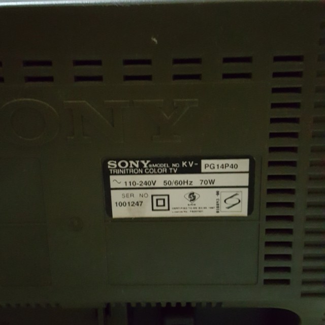Antique Sony Color TV - Trinitron kv-pg14p40, TV & Home Appliances, TV ...