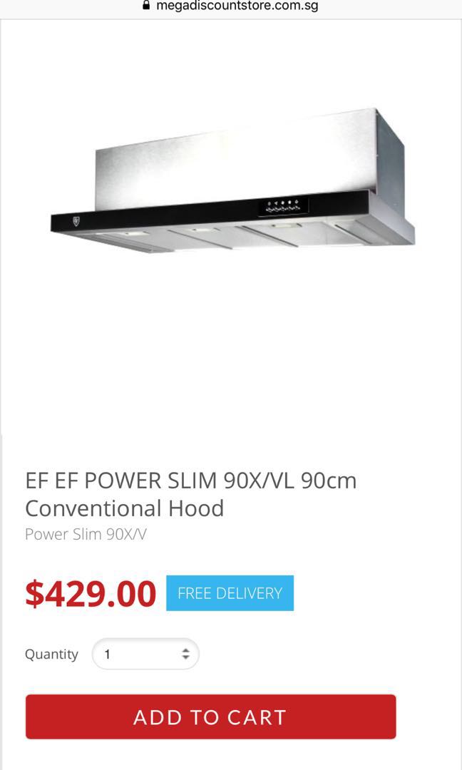 (BRAND NEW) EF EF POWER SLIM 90X/VL 90cm Conventional Hood Power Slim ...