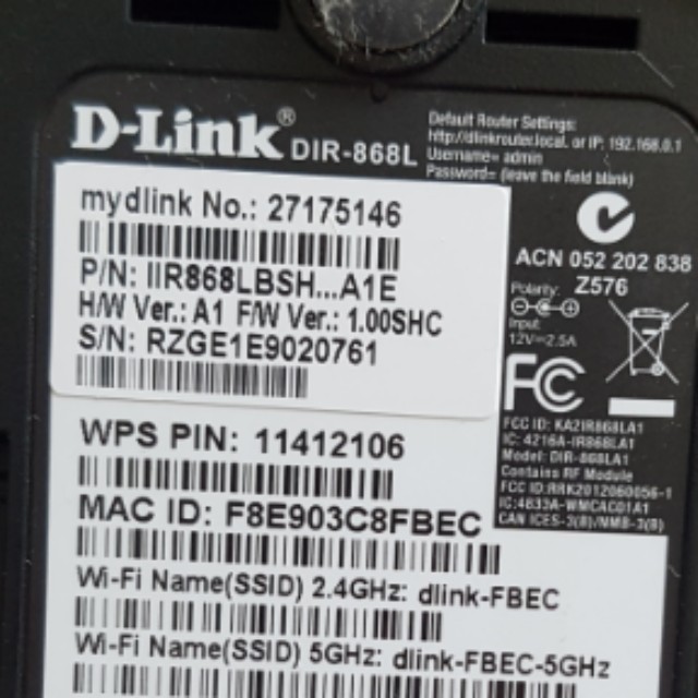 Dlink Wireless AC1750 Dual-Band Gigabit Cloud Router (DIR-868L ...