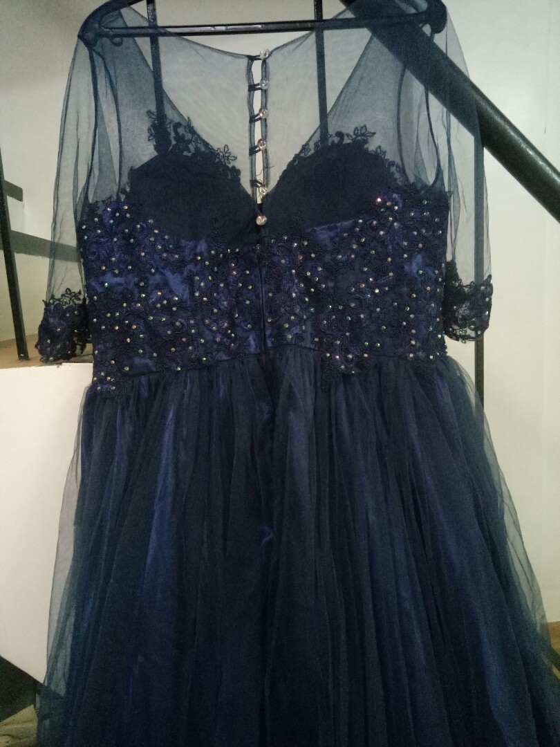 Midnight Blue Gown for Plus Size woman, Women's Fashion, Dresses & Sets ...