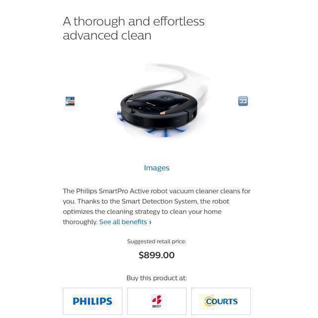 Philips Smartpro Active Robot Vacuum Cleaner * BRAND NEW *, Babies ...