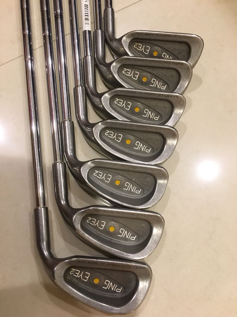 Ping eye 2 irons 4-w gold dot and putter, Sports Equipment, Sports ...