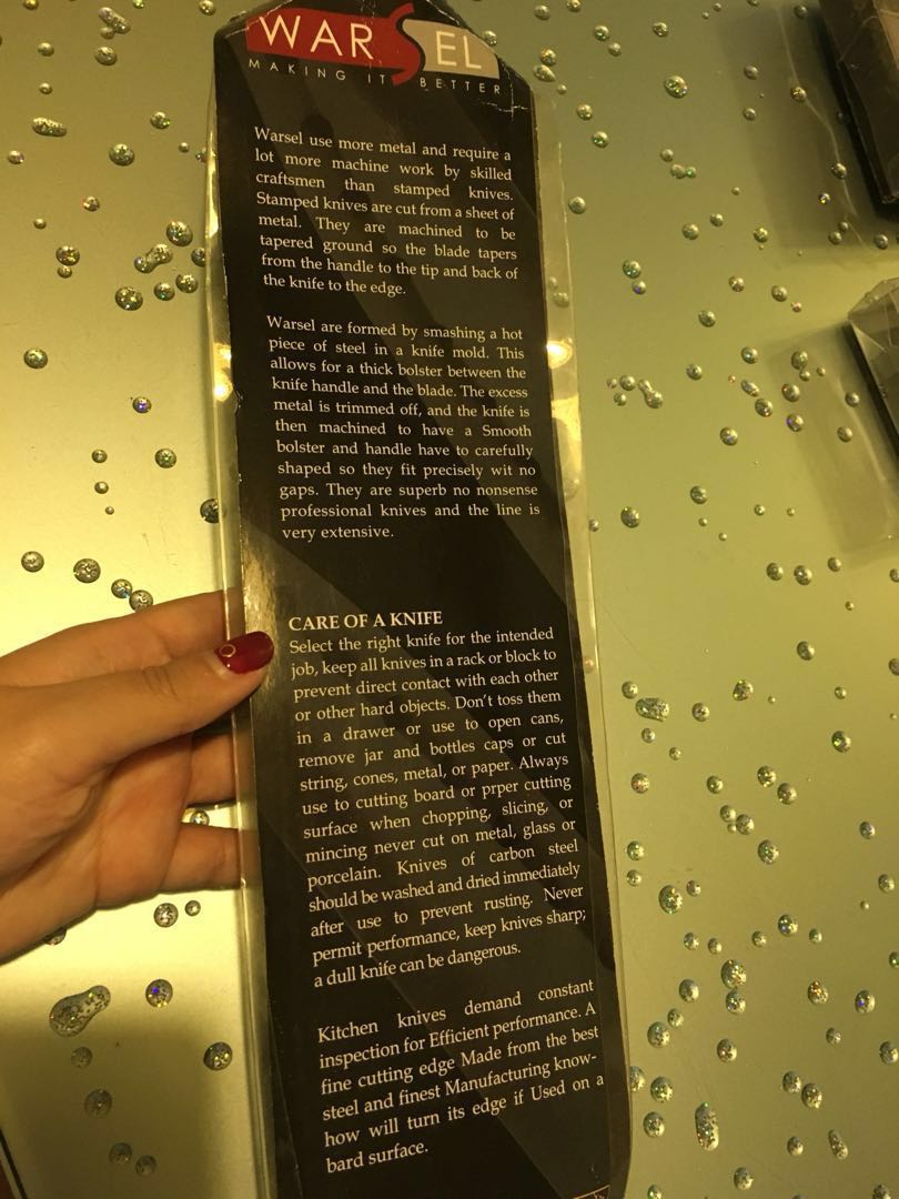 德國 Warsel stainless steel knife 廚刀, 傢俬＆家居, 廚具和餐具, 餐具和餐具 - Carousell