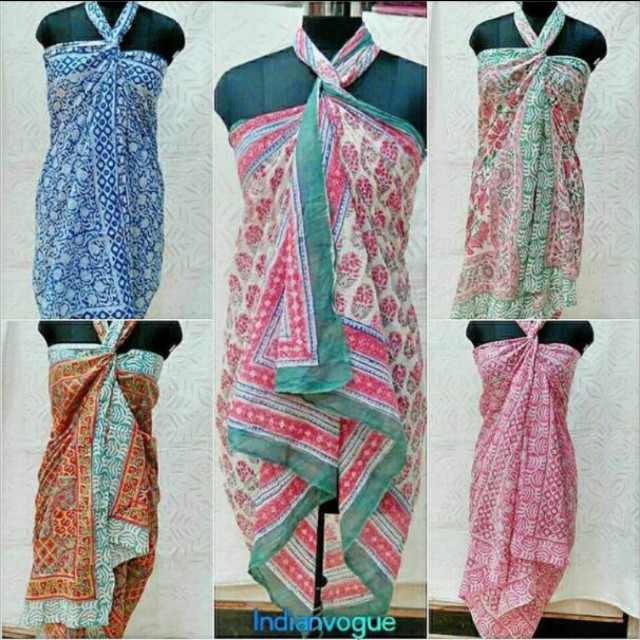 Exclusive Block Printed Pareos, Women's Fashion, Dresses & Sets, Sets ...