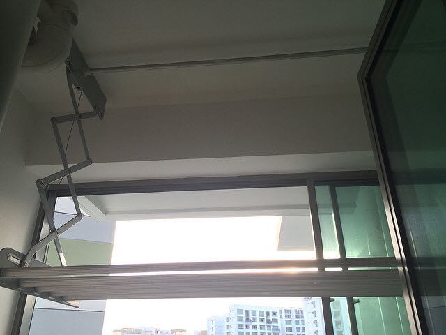 HDB Retractable Laundry Rack System, Furniture & Home Living, Bathroom ...
