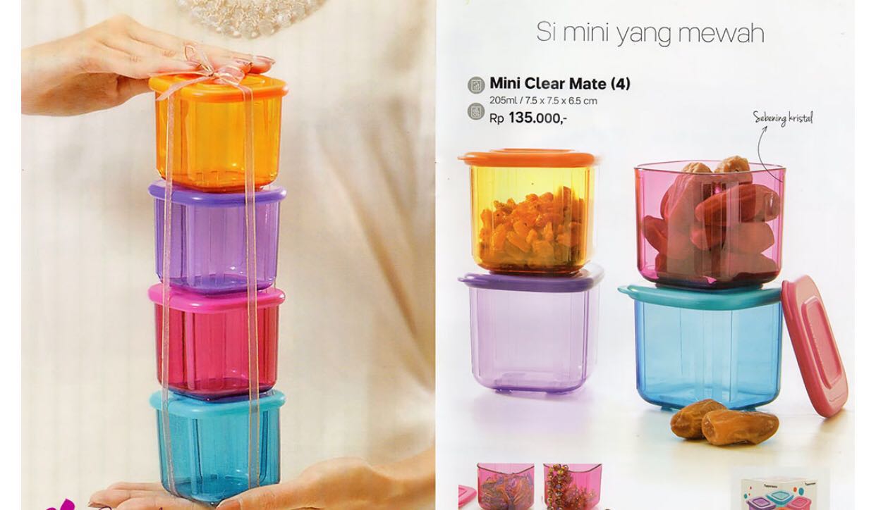 mini clear mate set tupperware, Perabotan Rumah di Carousell