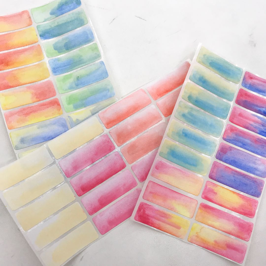 Watercolour Name Stickers, Hobbies & Toys, Stationery & Craft ...