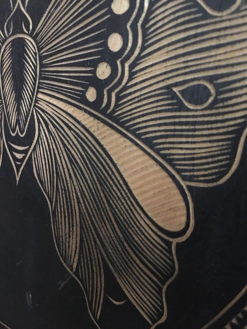 Artsy Butterfly Engraved Wood Deco, Furniture & Home Living, Home Decor ...