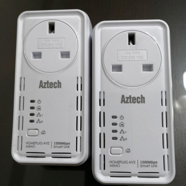 Aztech Homeplug AV2 1200MBPS HL129EP, Computers & Tech, Parts ...