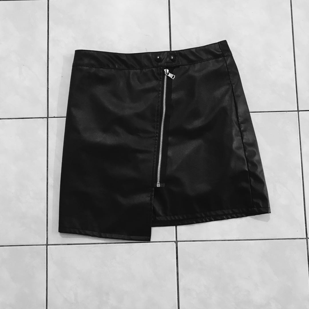 Black Leather Skirt Womens Fashion Bottoms Skirts On Carousell