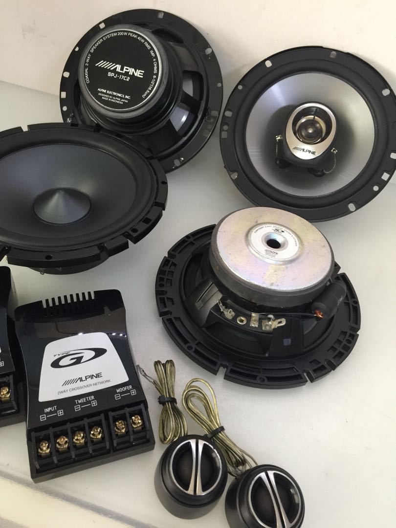 Full Set 4 Door Speaker, Alpine SPS-610C Components Speaker And SPJ ...