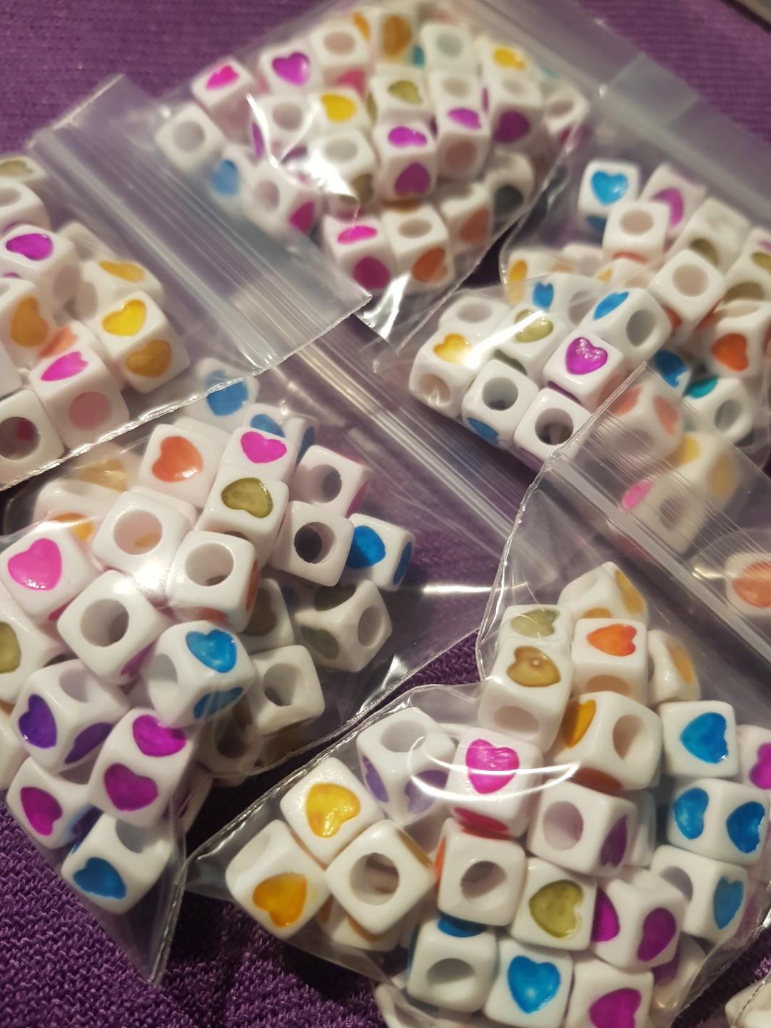 Heart Cube Beads 7mm, Hobbies & Toys, Stationery & Craft, Craft ...