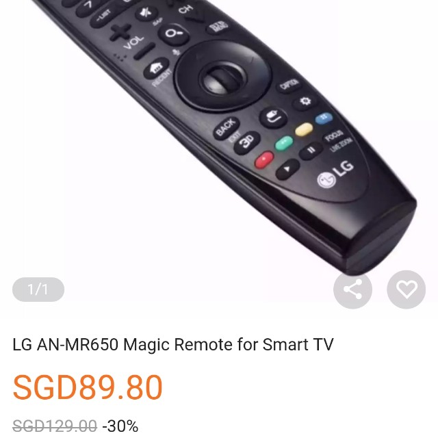 LG AN-MR650 Magic Remote for Smart TV, TV & Home Appliances, TV ...