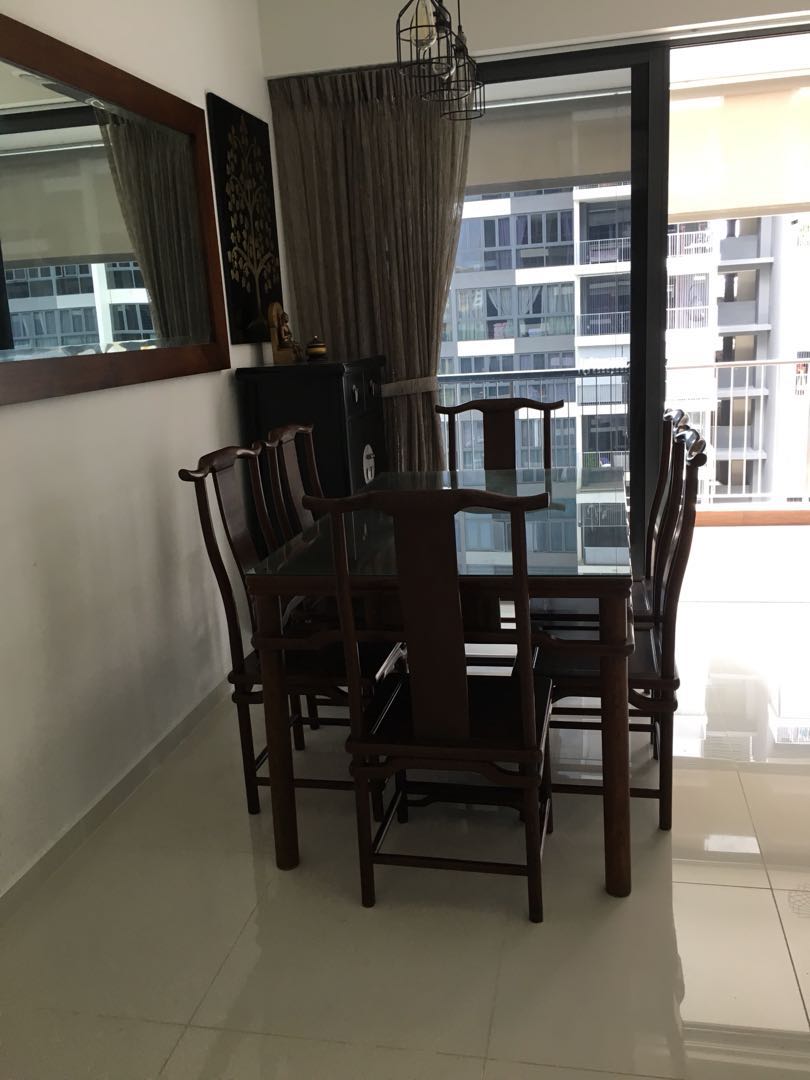 Oriental Dining Set (Jichimu) - 鸡翅木, Furniture & Home Living, Furniture ...