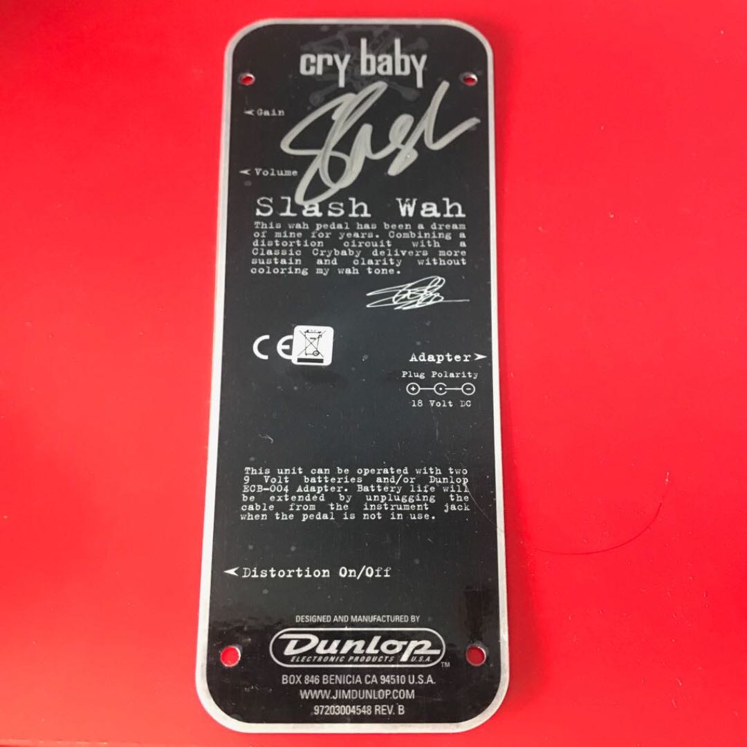 Dunlop SW-95 Cry Baby Slash Wah Pedal - Signed, Hobbies & Toys, Music ...