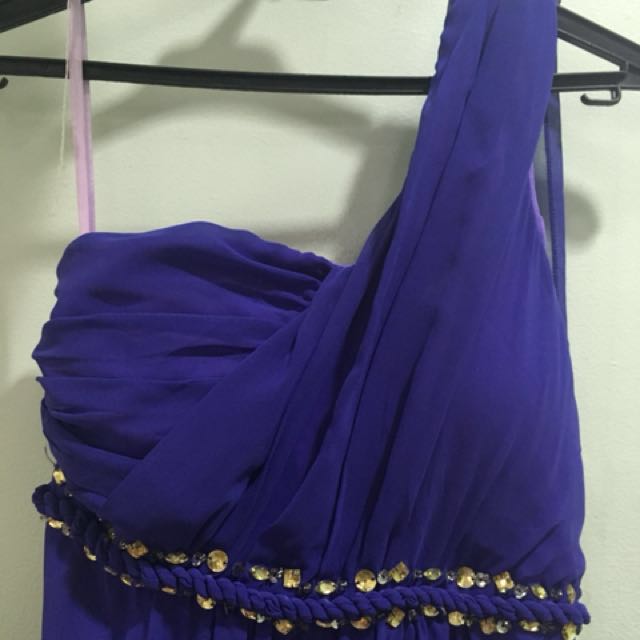 Formal Blue violet greek goddess long dress, Women's Fashion, Dresses ...