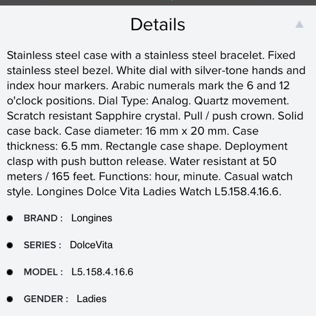 Longines Dolce Vita L51584166, Mobile Phones & Gadgets, Wearables ...