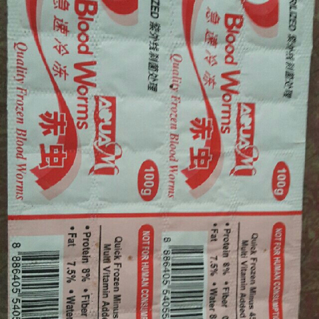 Quality Frozen Blood Worm, Pet Supplies, Pet Food on Carousell
