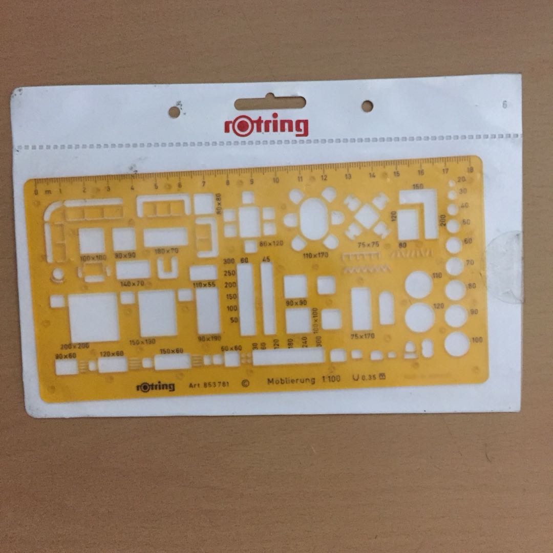 Rotring Furniture Template (Scale 1:100), Hobbies & Toys, Stationary ...