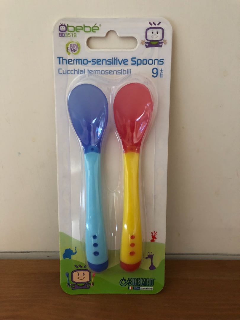 Bebe Thermo temperature sensitive spoons, 兒童＆孕婦用品, 護理及餵哺, 護理及餵哺 - 加固 ...