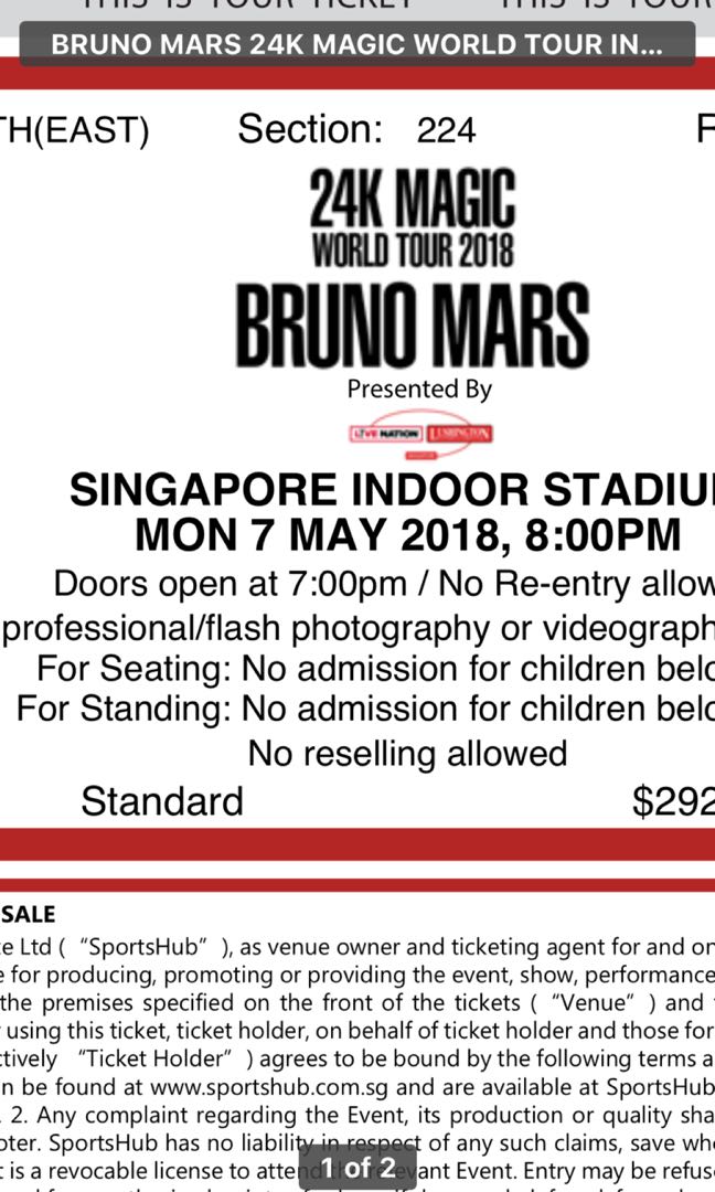 Bruno Mars, Hobbies & Toys, Memorabilia & Collectibles, Fan Merchandise ...