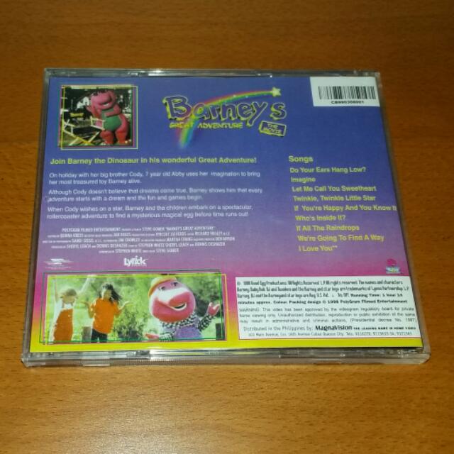 Barney's Great Adventure! The Movie VCD, Hobbies & Toys, Music & Media ...