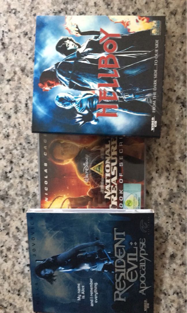 3 movies VCD: Hellboy, National Treasure, Resident evil apocalypse ...