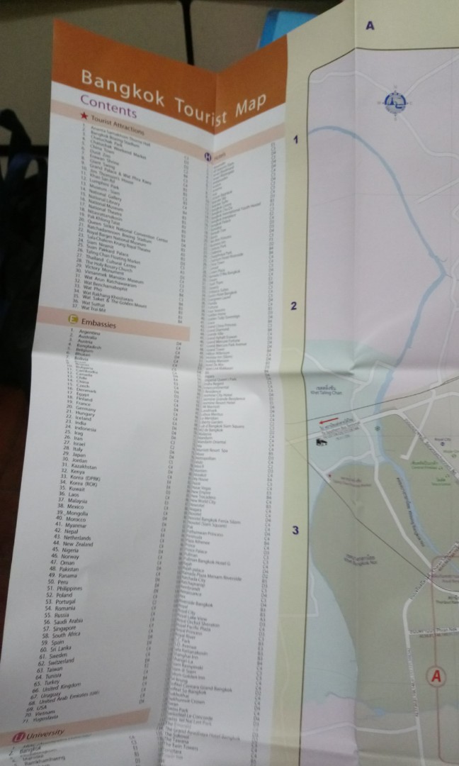 Bangkok Tourist Map, 興趣及遊戲, 書本 & 文具, 旅遊書籍 - Carousell