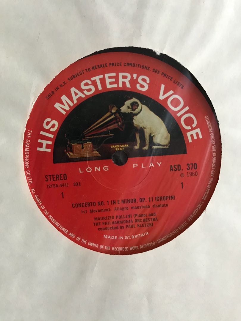 Chopin Piano Concerto 1 Pollini & Kletzki EMI ASD 370, Hobbies & Toys ...