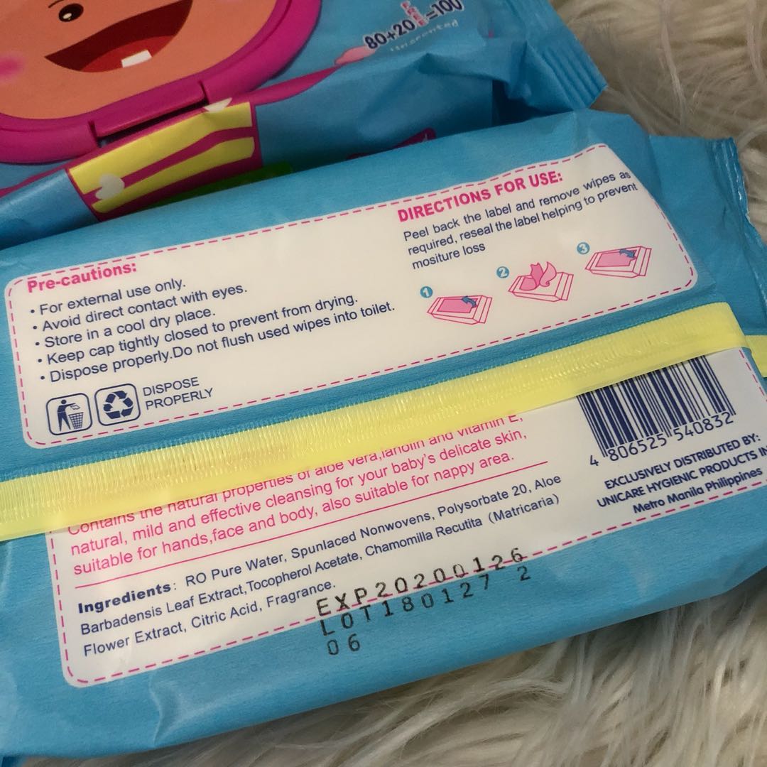 Original UNI-LOVE Baby Wipes 100’s UNSCENTED, Babies & Kids, Bathing ...