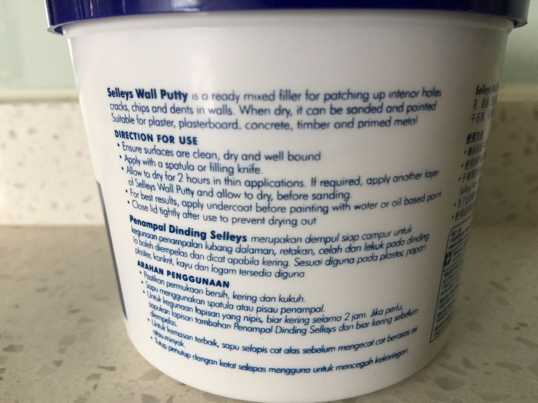 Selleys Wall Putty, Furniture & Home Living, Home Decor, Wall Decor on ...