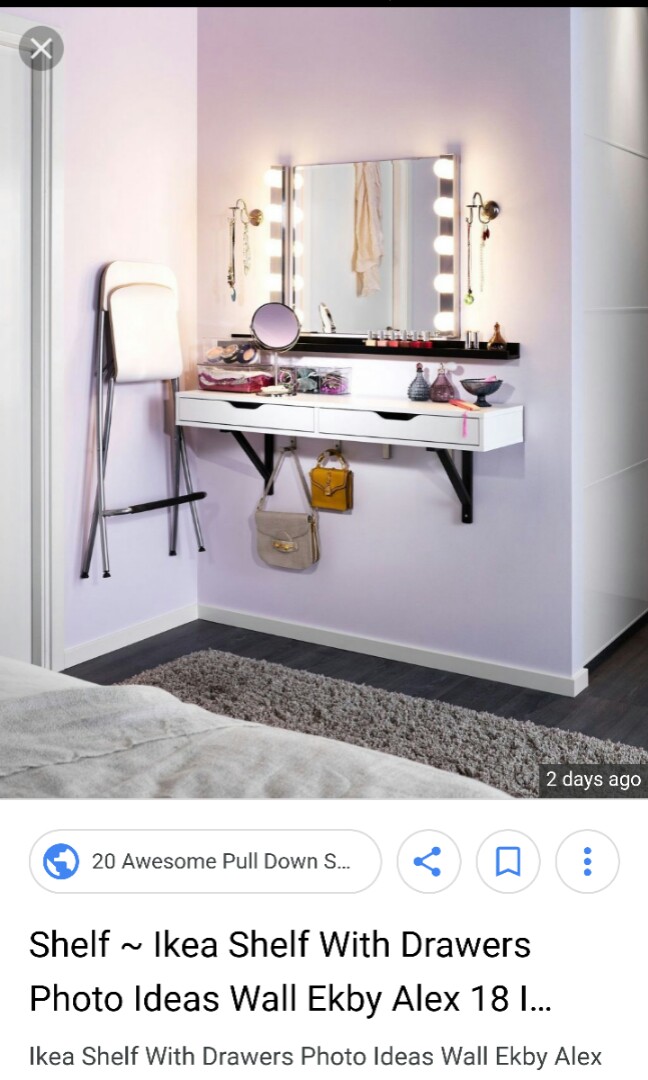 IKEA EKBY ALEX shelf with 2 drawers / Study Table, Furniture & Home ...