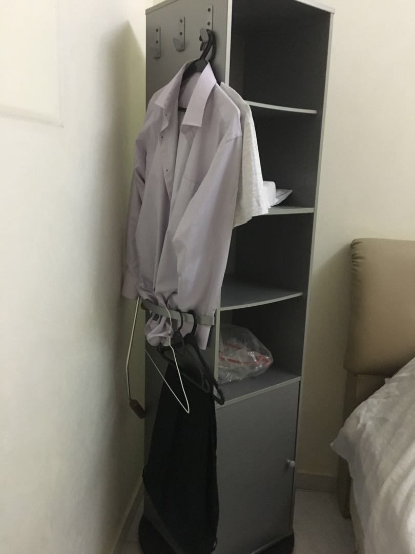 IKEA rotating clothes hanger mirror and shelving, Furniture & Home ...