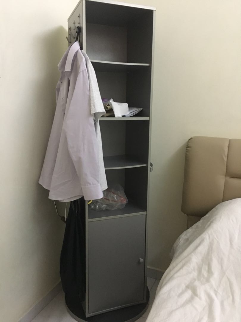 IKEA rotating clothes hanger mirror and shelving, Furniture & Home ...