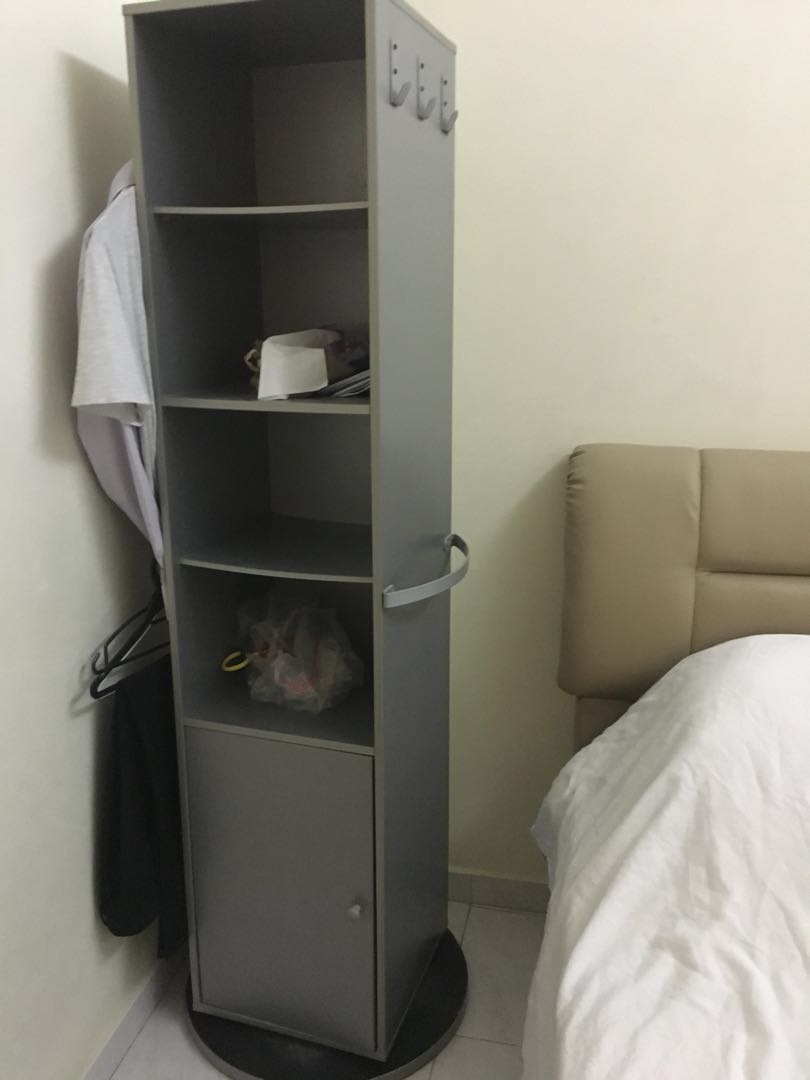 IKEA rotating clothes hanger mirror and shelving, Furniture & Home ...