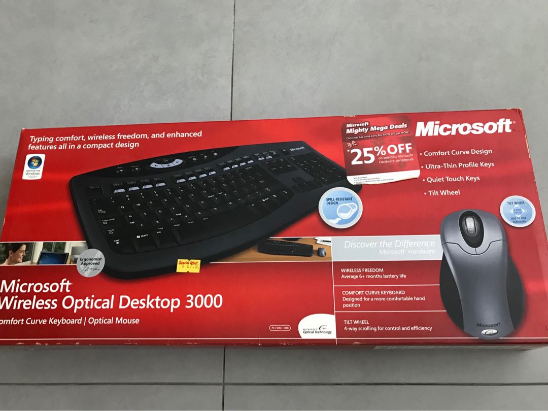 Microsoft Wireless Optical Desktop 3000 (boxed and unused condition ...
