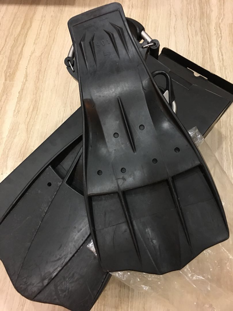 Poseidon Trident Jet Scuba diving snorkeling fins Large Black excellent ...