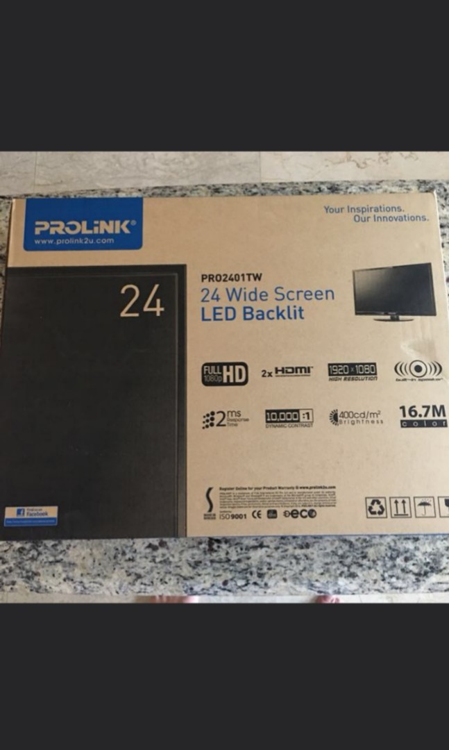 Prolink PRO2401TW LED Monitor 1080p Full HD, Home Appliances, TVs ...