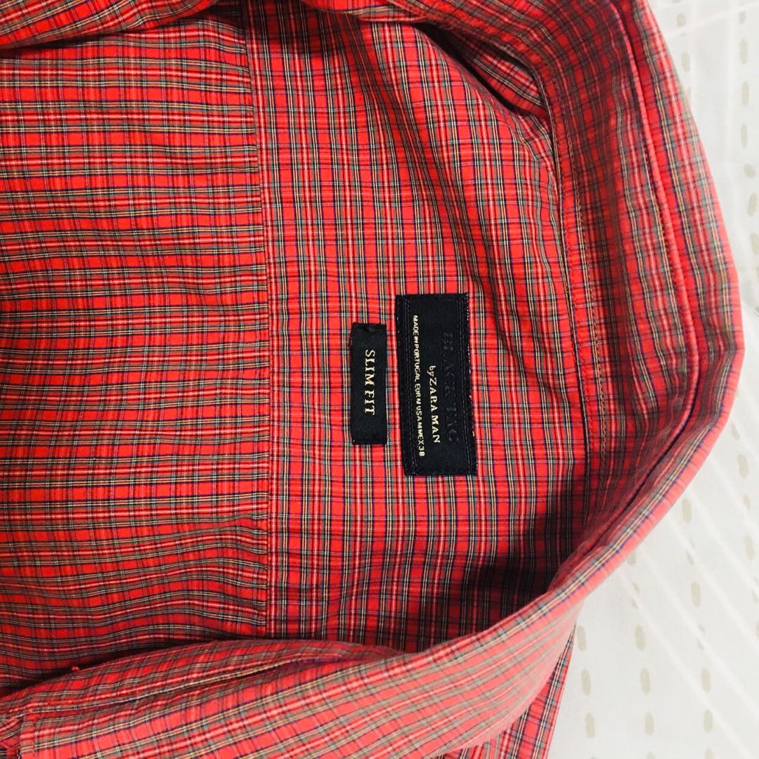 Zara Man red check shirt, Men's Fashion, Tops & Sets, Tshirts & Polo ...