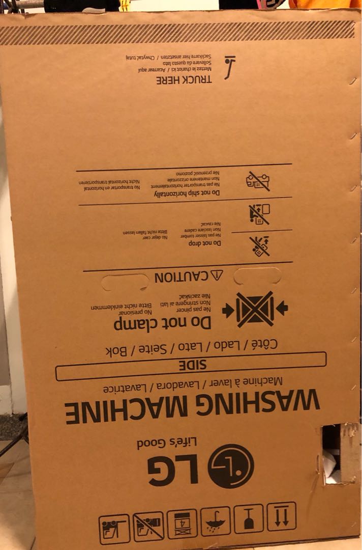 LG washing machine carton box, TV & Home Appliances, Washing Machines ...