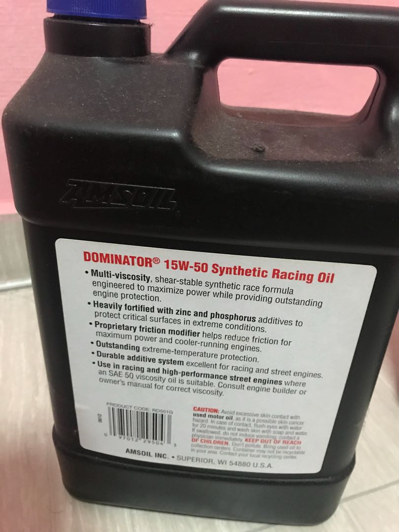 Amsoil Dominator Racing 15w50, Car Accessories on Carousell