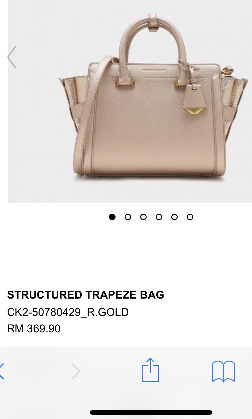 Charles & Keith Original Structured Trapeze Bag, Women's Fashion, Bags ...