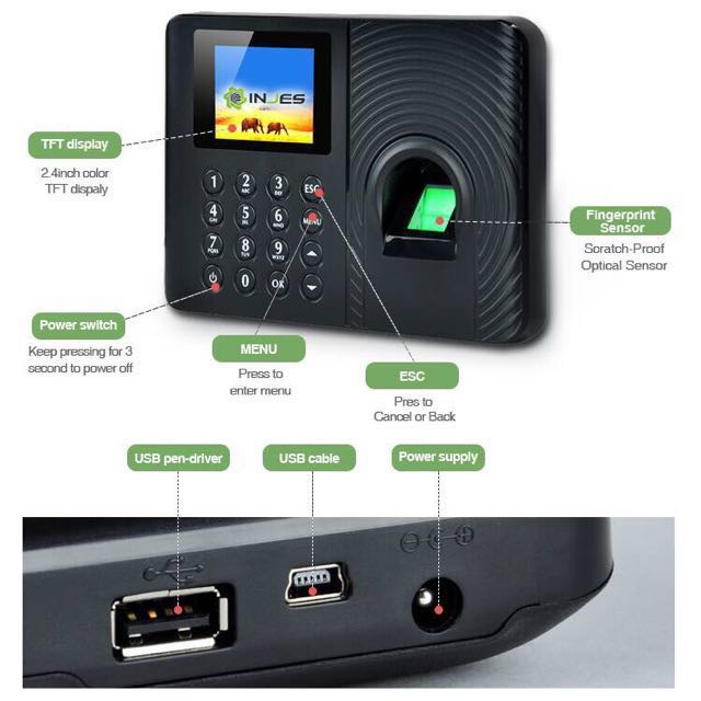 Fingerprint Employee Time Attendance Standalone Machine Biometric ...