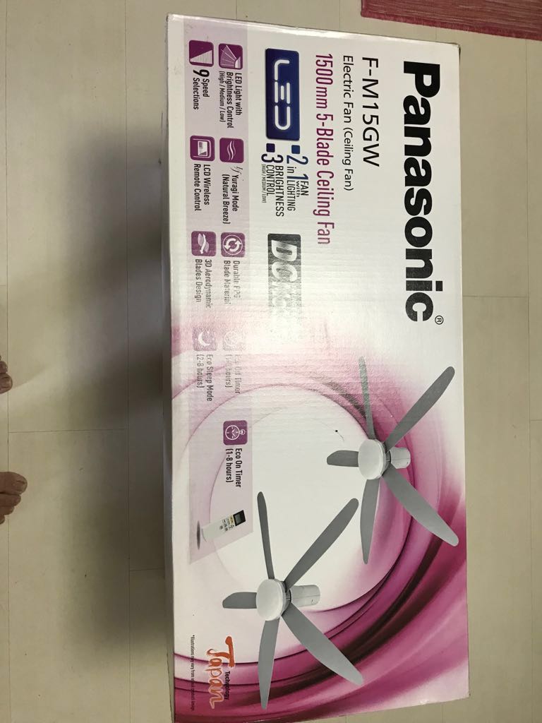 Panasonic dc ceiling fan 60 inch with led light!, Furniture & Home ...